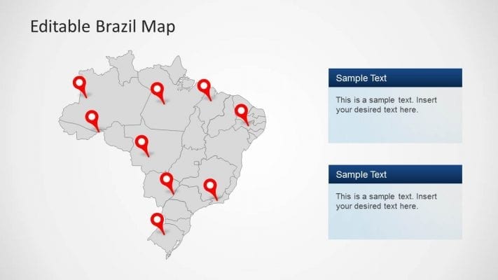 Editable Brazil Map Template for PowerPoint - Slidevilla