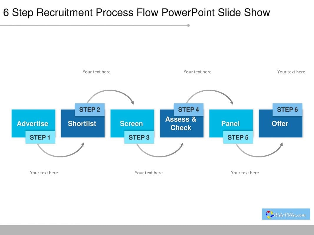 6 Step Recruitment Process Flow Power Point Template - Slidevilla