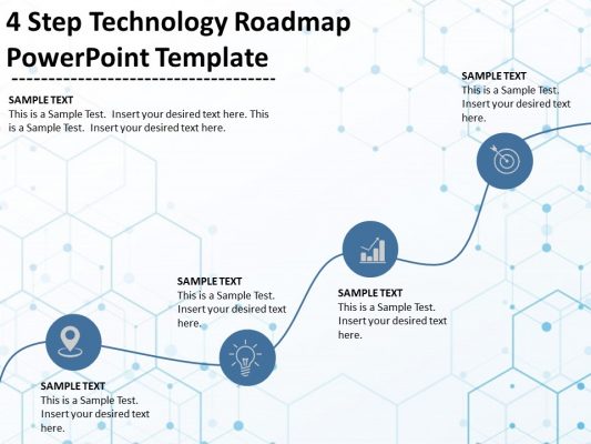 4 Step Technology Roadmap PowerPoint Template Slide - Slidevilla