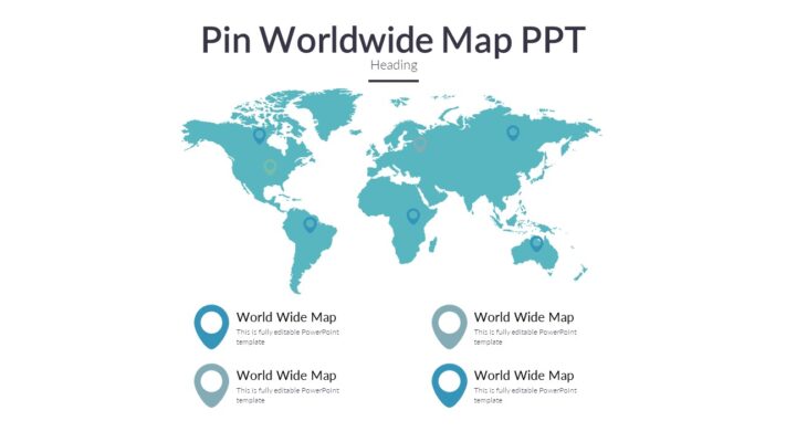 Pin Worldwide Map PPT - Slidevilla