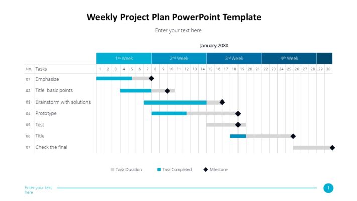 Weekly Project Plan PowerPoint Template - Slidevilla