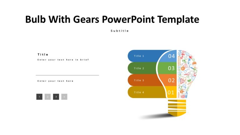 Bulb With Gears PowerPoint Template: 100% Editable PPTx