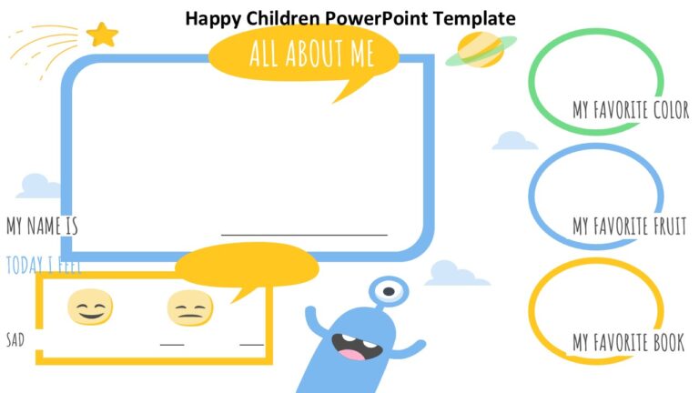 Happy Children PowerPoint Template: 100% Editable PPTx