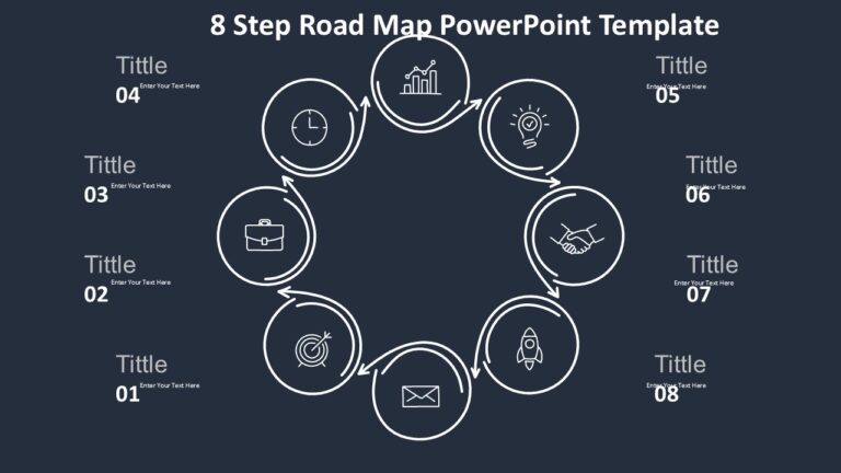 8 Step Road Map PowerPoint Template: 100% Editable PPTx