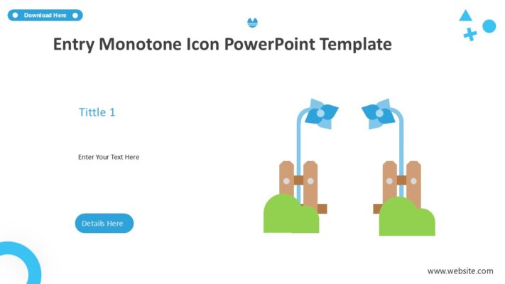 Entry Monotone Icon PowerPoint Template - Slidevilla