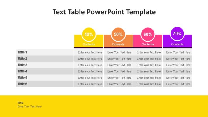 Text Table PowerPoint Template: 100% Editable PPTx