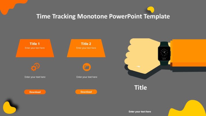 Time Tracking Monotone PowerPoint Template: 100% Editable PPTx