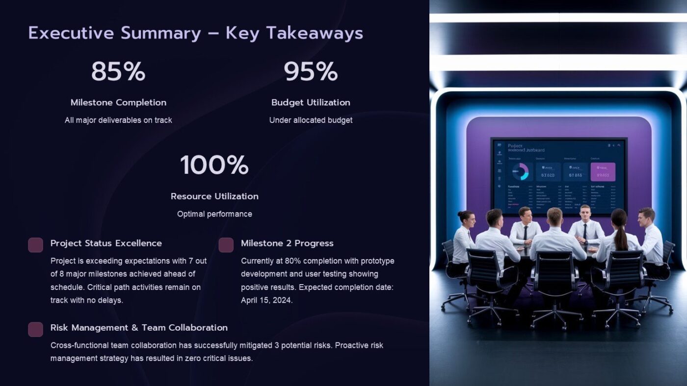 Project Progress Update PowerPoint Template: 100% Editable PPTx