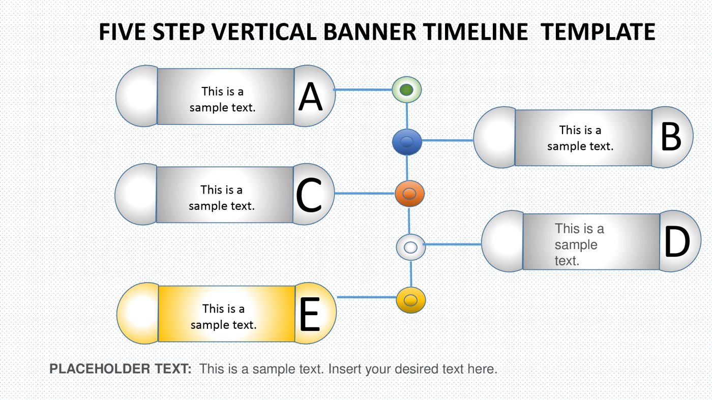 5 step vertical banner timeline PowerPoint template - Slidevilla