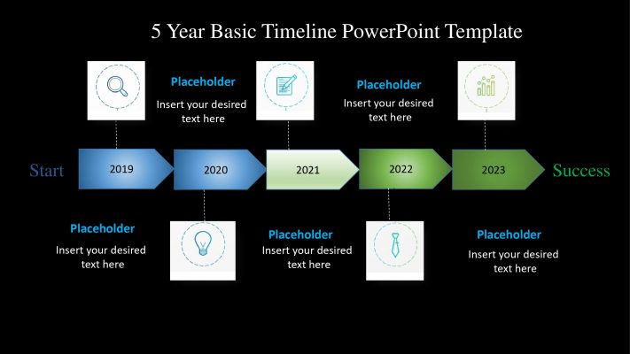 Five Year Basic Timeline template - Slidevilla