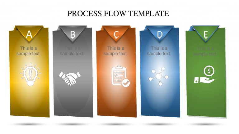 5 step Process Flow Template: 100% Editable PPTx