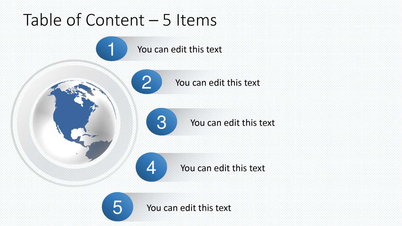 Table of Content Powerpoint Template: 100% Editable PPTx