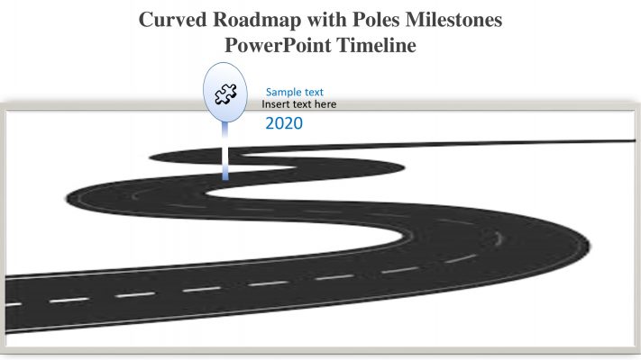 Curved Roadmap Poles Milestones PowerPoint Template - Slidevilla