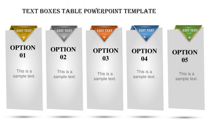 Text Boxes Table with Arrows for PowerPoint: 100% Editable PPTx