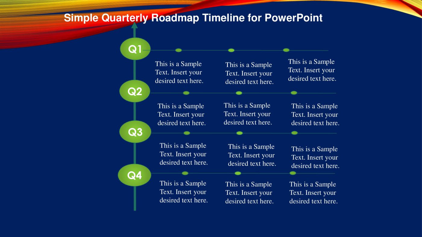 Simple Quarterly Roadmap Timeline for PowerPoint - Slidevilla : Fully ...