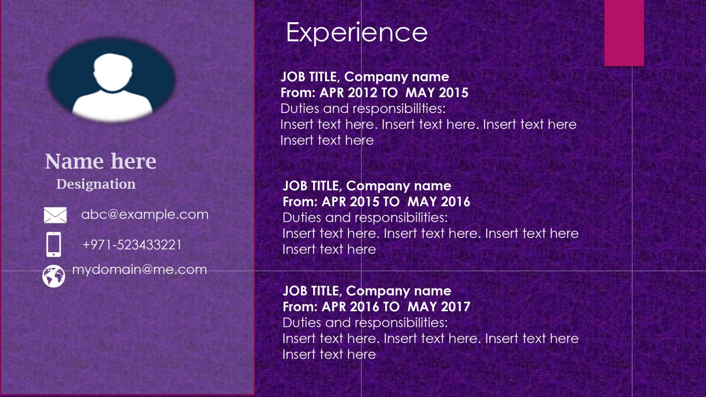 Professional Resume PowerPoint Template - Slidevilla