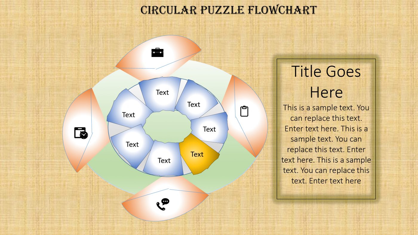 Circular flowchart Template Slide: 100% Editable PPTx