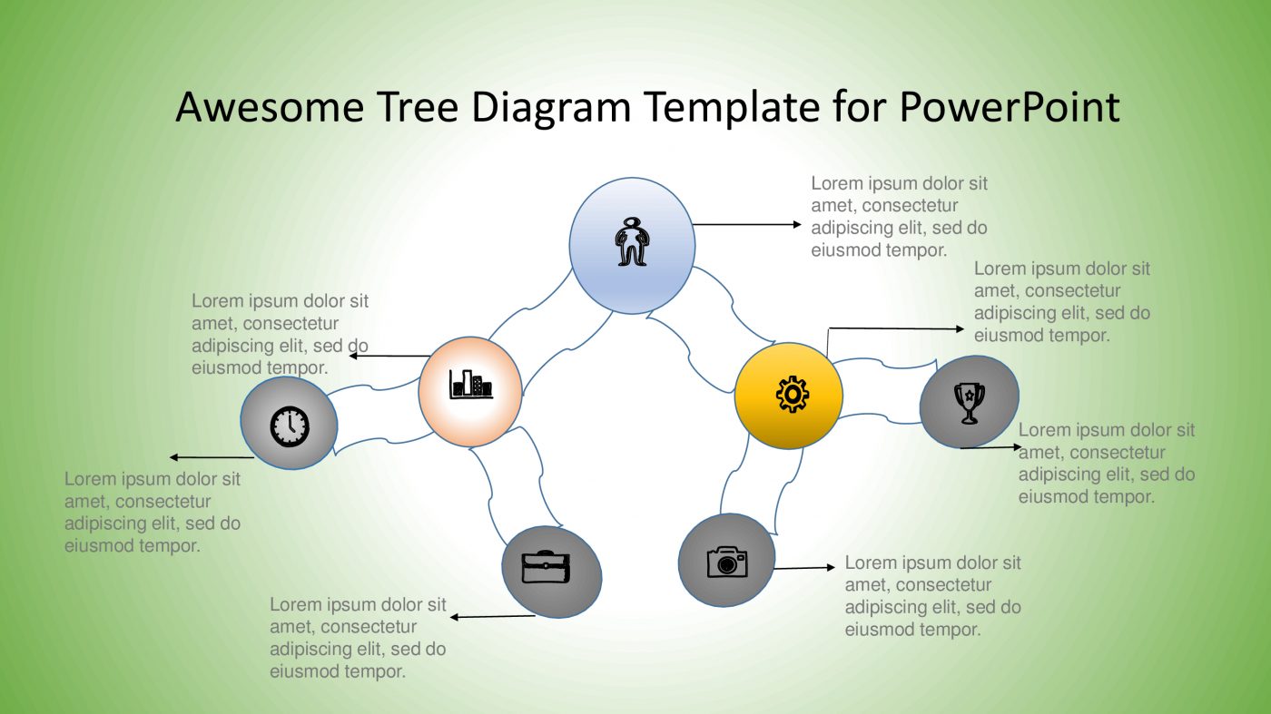 Awesome Tree Diagram PowerPoint Template: 100% Editable PPTx