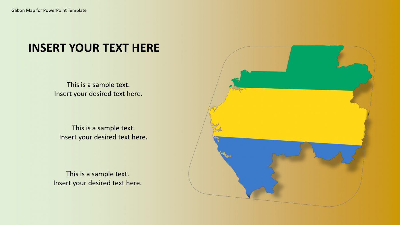 Gabon Map for PowerPoint Template: 100% Editable PPTx