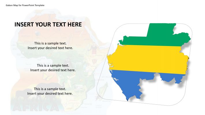 Gabon Map for PowerPoint Template: 100% Editable PPTx