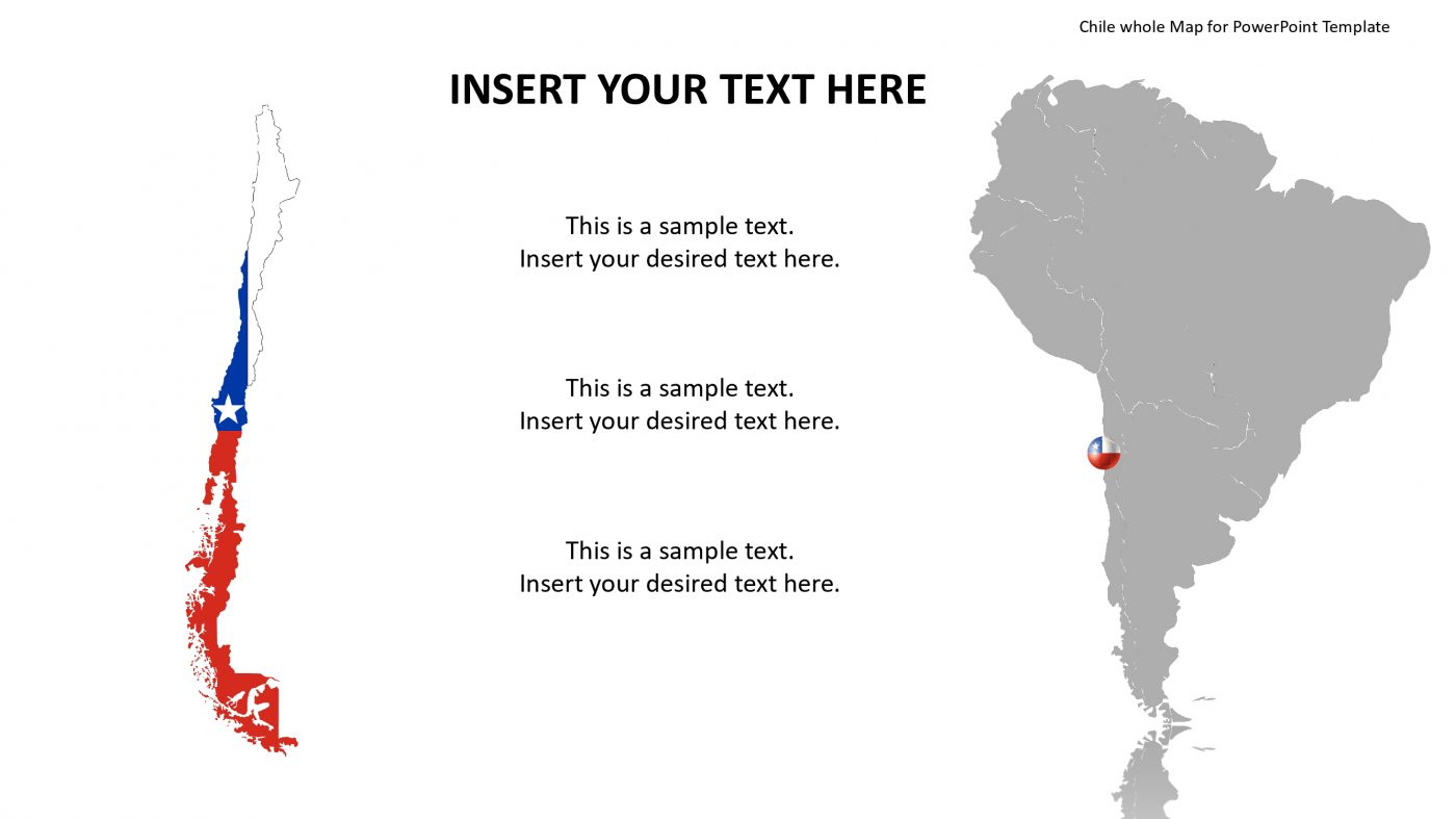 Chile whole Map for PowerPoint Template: 100% Editable PPTx