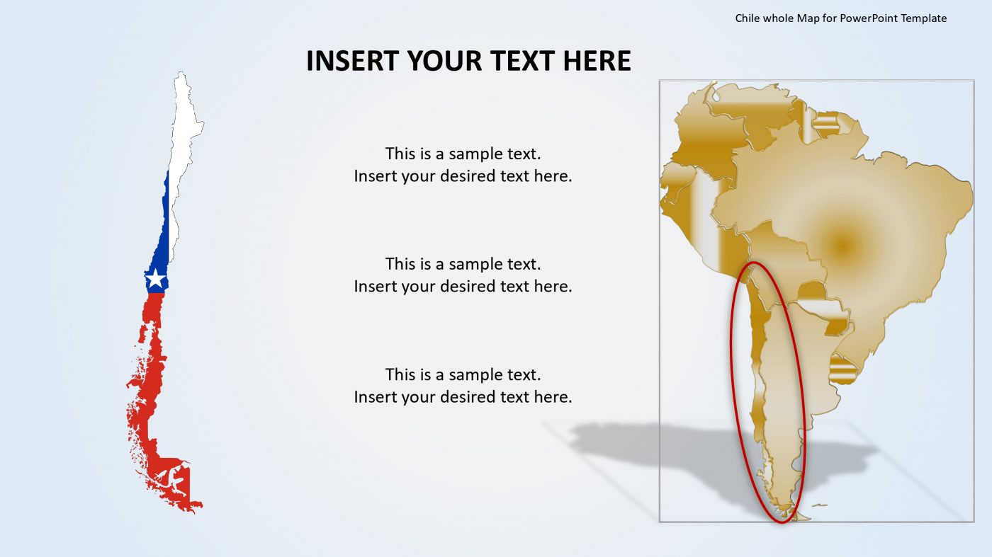 Chile whole Map for PowerPoint Template: 100% Editable PPTx