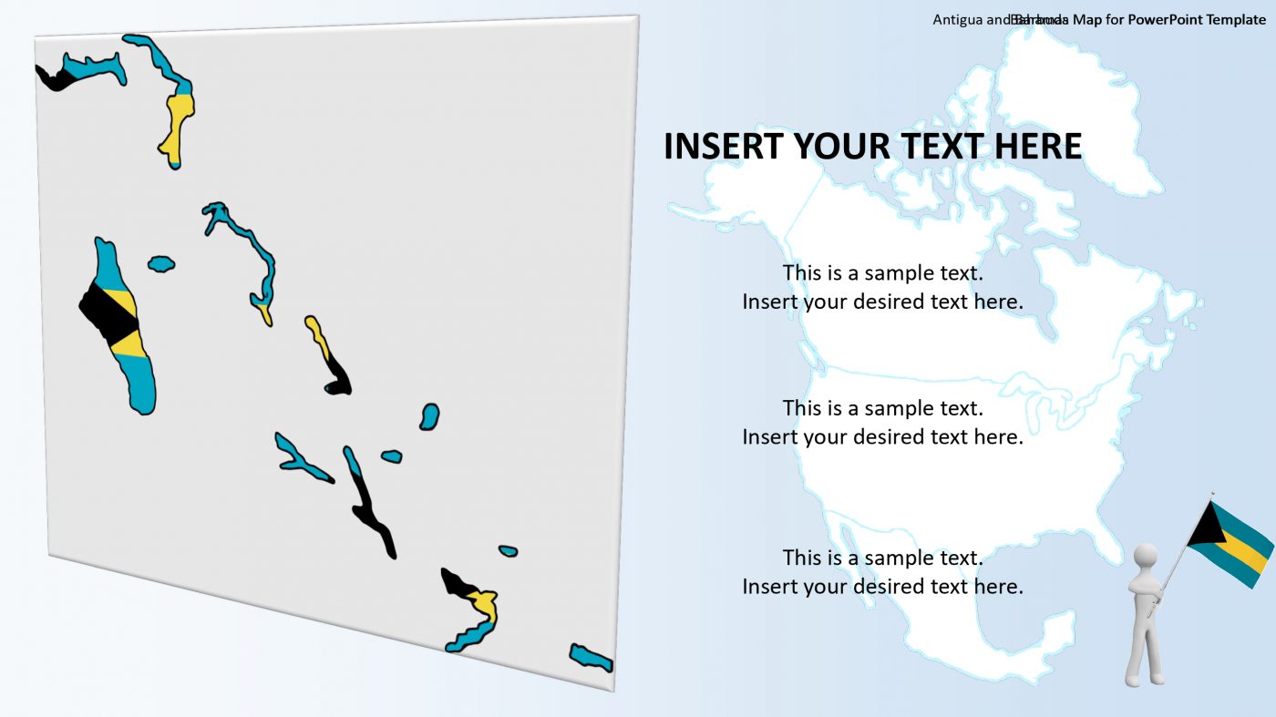 Bahamas Map for PowerPoint Template: 100% Editable PPTx