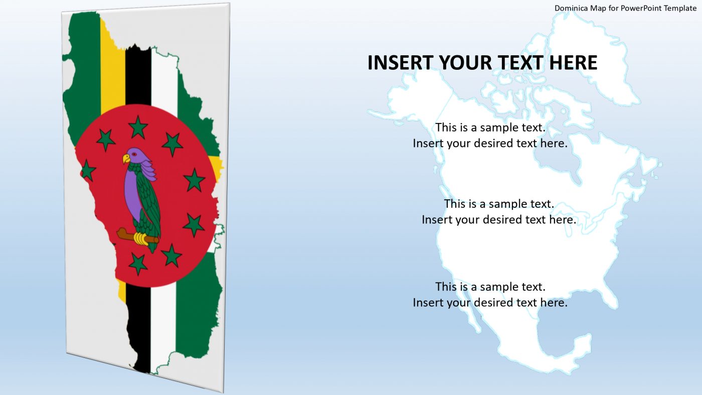 Dominica Map for PowerPoint Template: 100% Editable PPTx