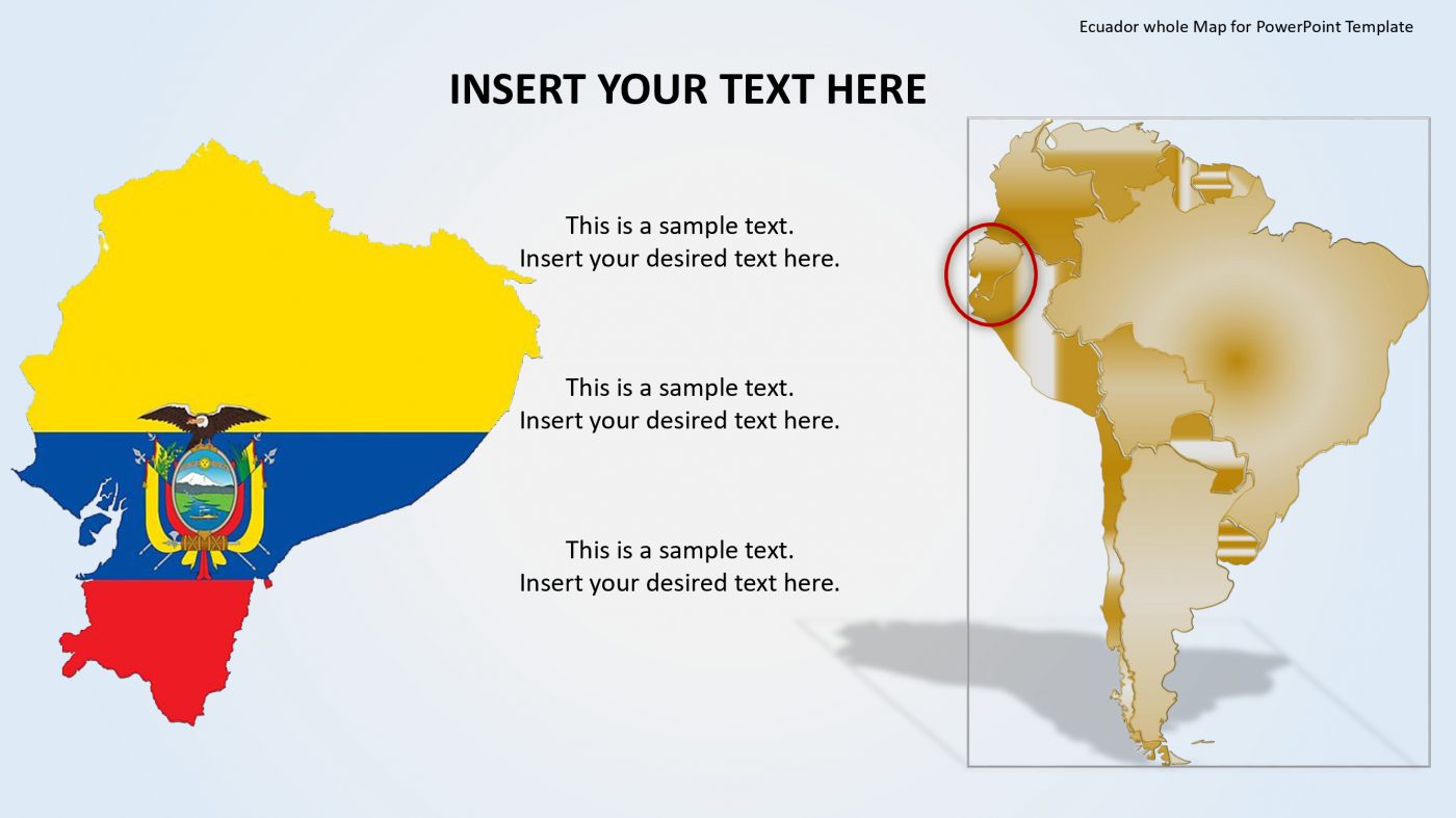 Ecuador whole Map for PowerPoint Template: 100% Editable PPTx