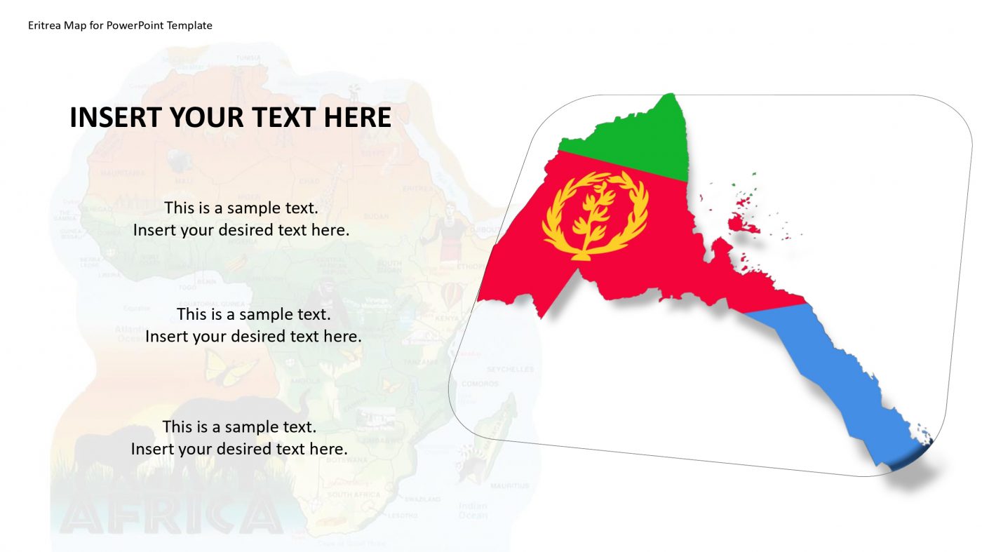 Eritrea Map for PowerPoint Template: 100% Editable PPTx