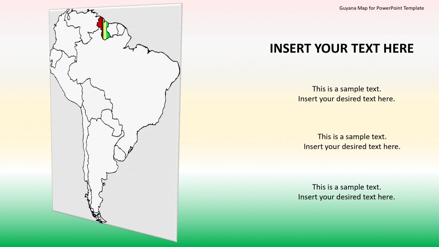 Guyana Map for PowerPoint Template: 100% Editable PPTx