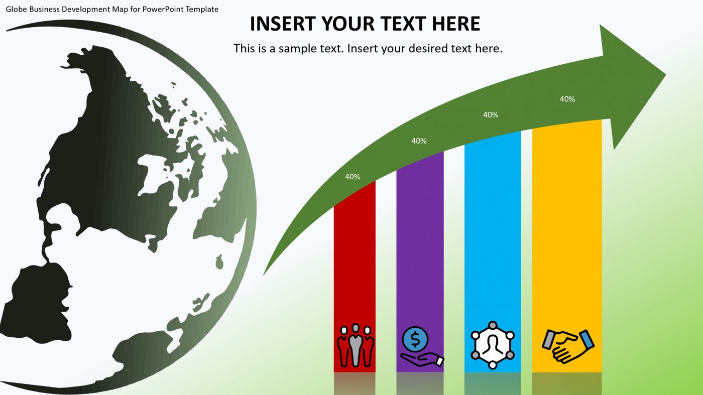 Globe Business Development Map for PowerPoint Template - Slidevilla