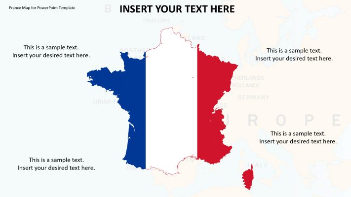 France Map for PowerPoint Template: 100% Editable PPTx