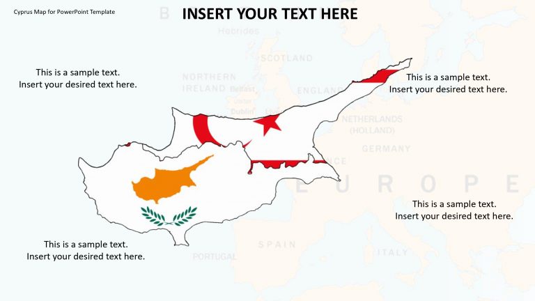 Cyprus Map for PowerPoint Template: 100% Editable PPTx