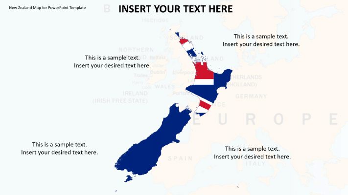 New Zealand Map for PowerPoint Template: 100% Editable PPTx