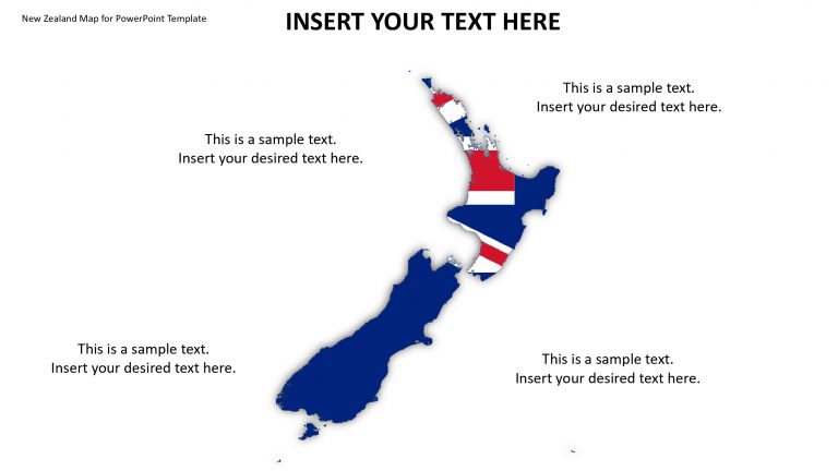 New Zealand Map for PowerPoint Template: 100% Editable PPTx