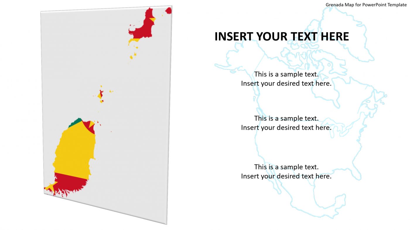 Grenada Map for PowerPoint Template: 100% Editable PPTx