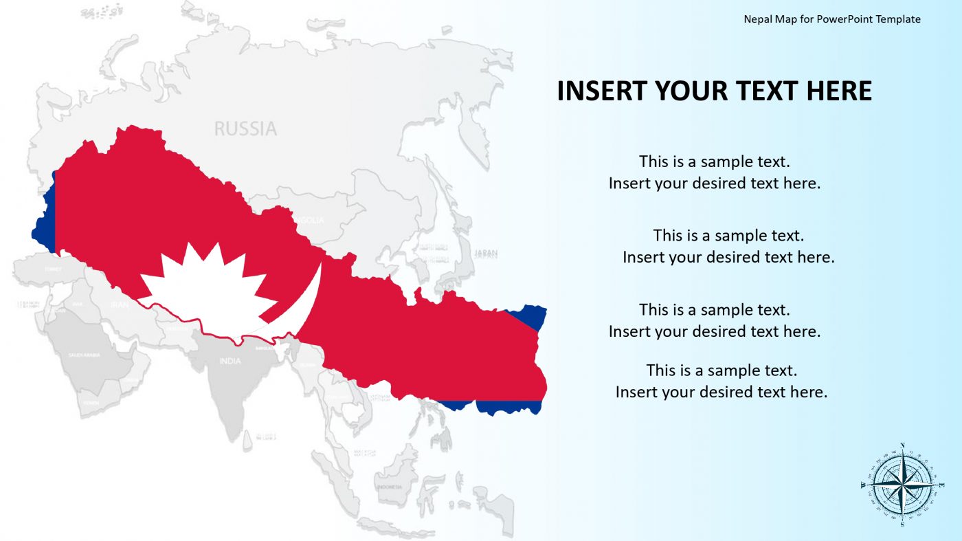 Nepal Map for PowerPoint Template: 100% Editable PPTx