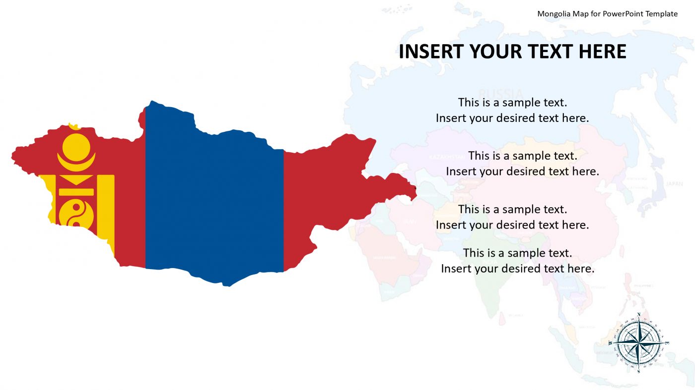 Mongolia Map for PowerPoint Template: 100% Editable PPTx