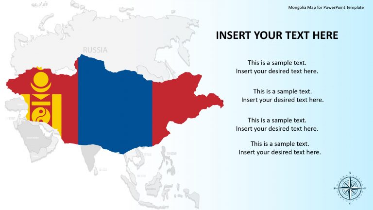 Mongolia Map for PowerPoint Template: 100% Editable PPTx