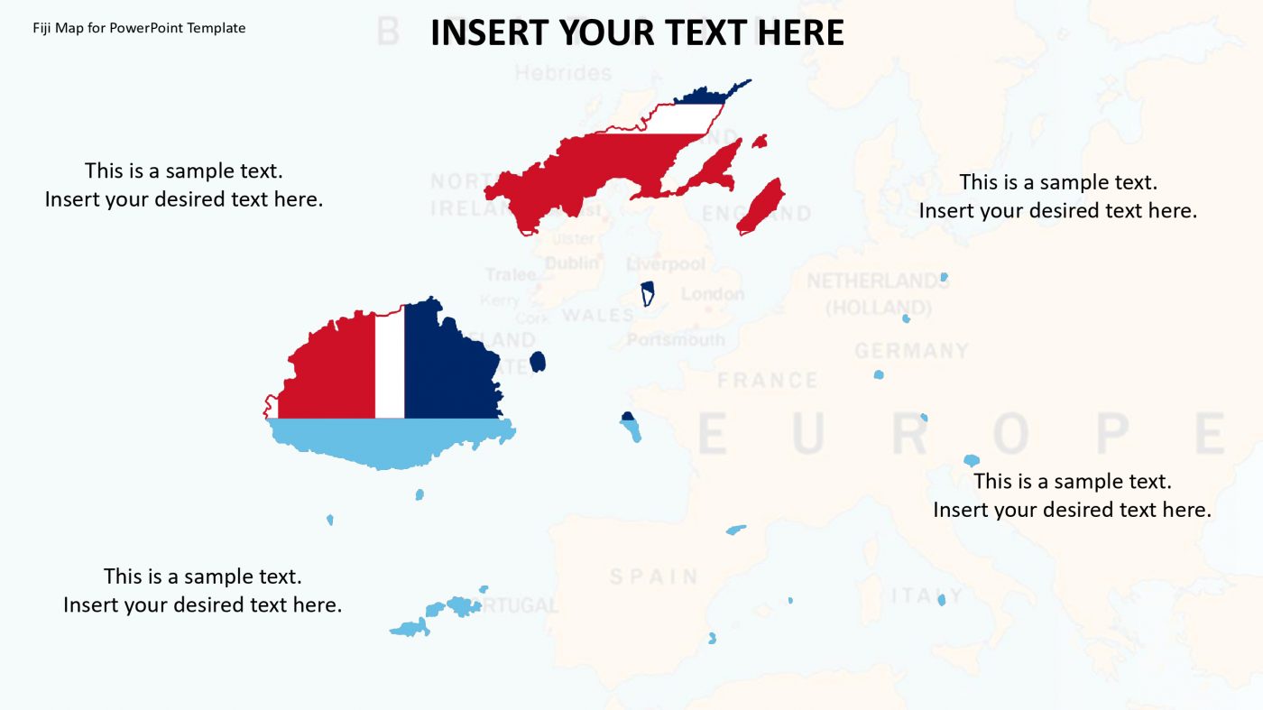 Fiji Map for PowerPoint Template: 100% Editable PPTx