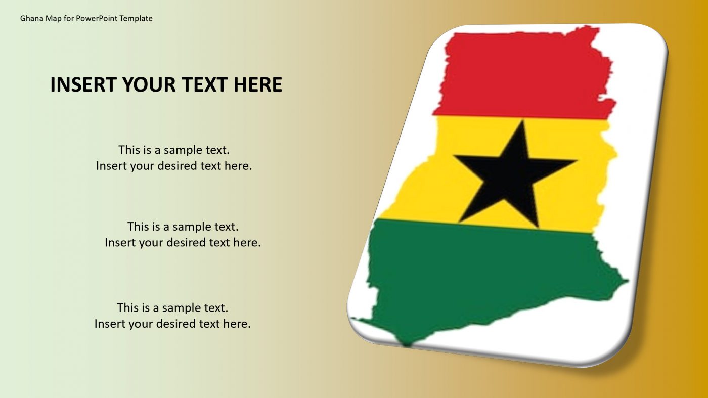 Ghana Map for PowerPoint Template: 100% Editable PPTx