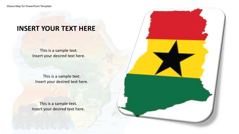 Ghana Map for PowerPoint Template: 100% Editable PPTx