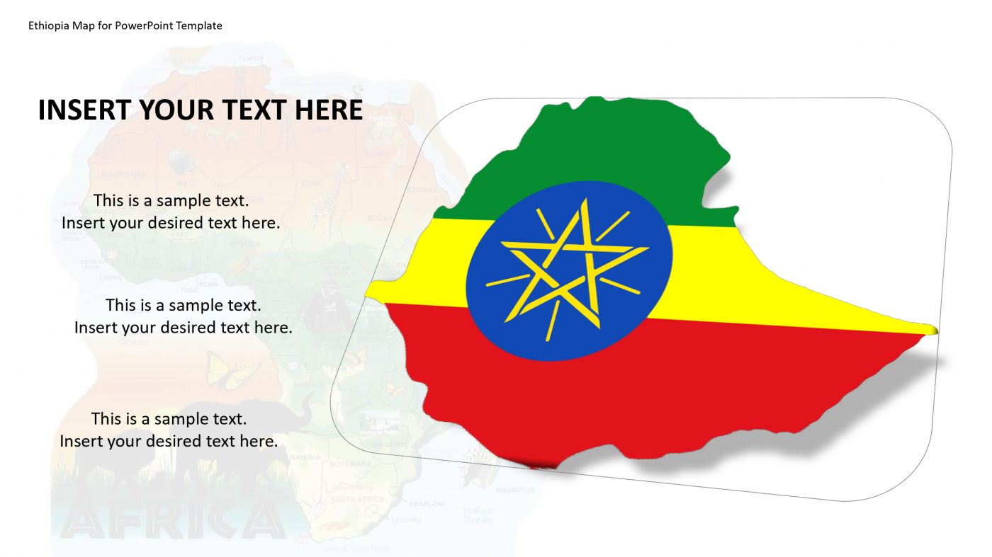 Ethiopia Map for PowerPoint Template: 100% Editable PPTx