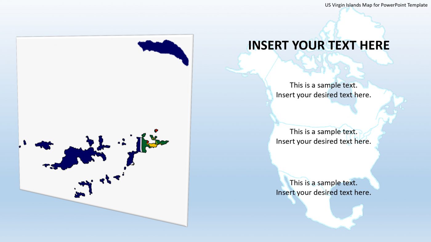 US Virgin Islands Map for PowerPoint Template: 100% Editable PPTx