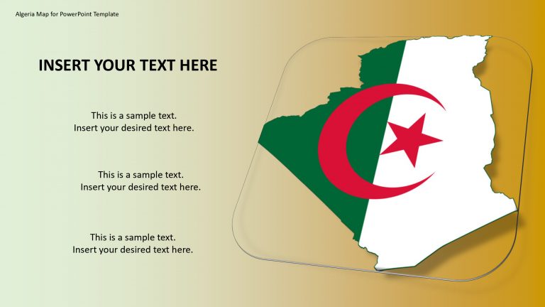Algeria Map for PowerPoint Template: 100% Editable PPTx