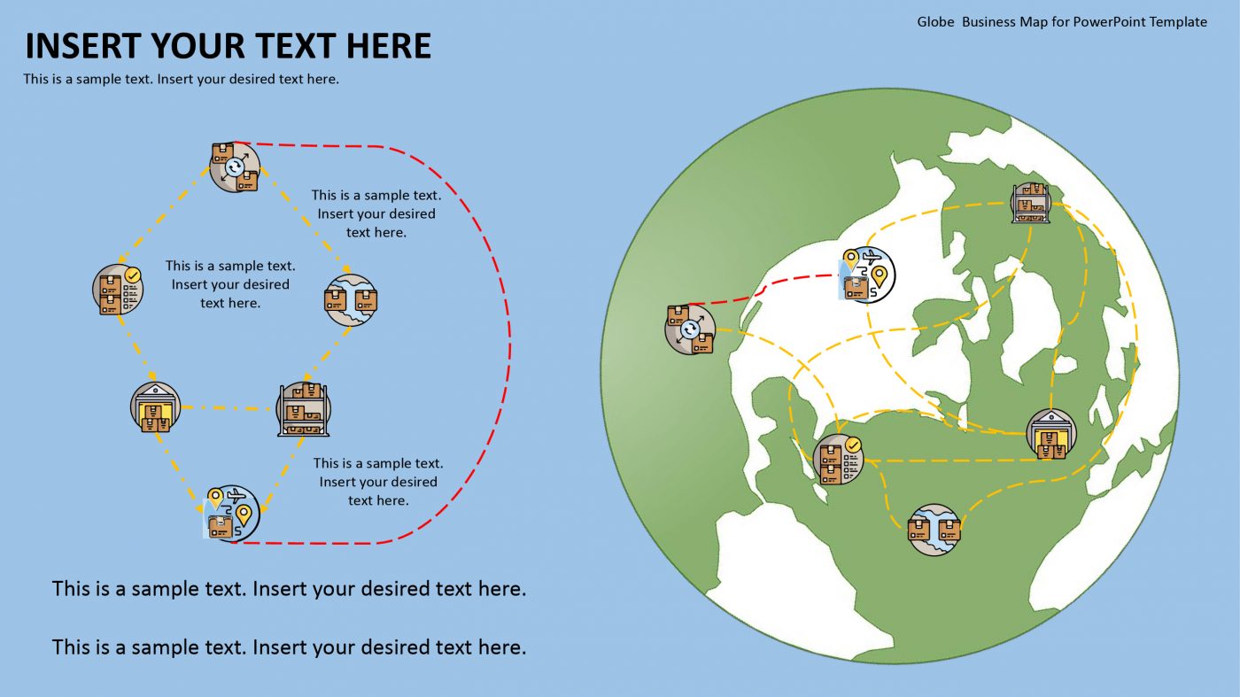 Globe Business Map for PowerPoint Template - Slidevilla