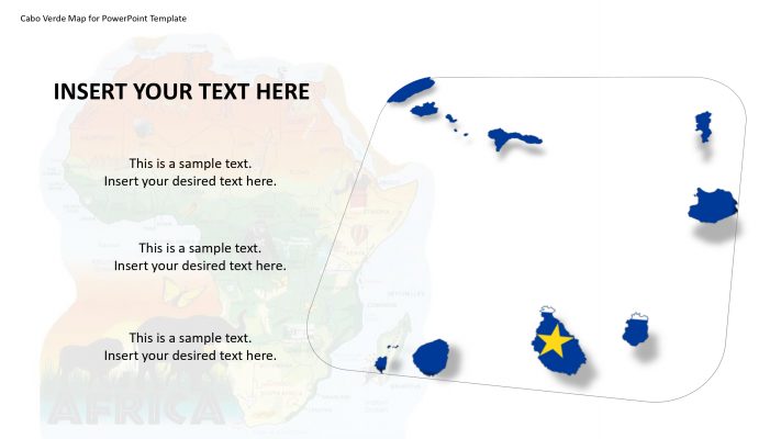 Cabo Verde Map for PowerPoint Template: 100% Editable PPTx