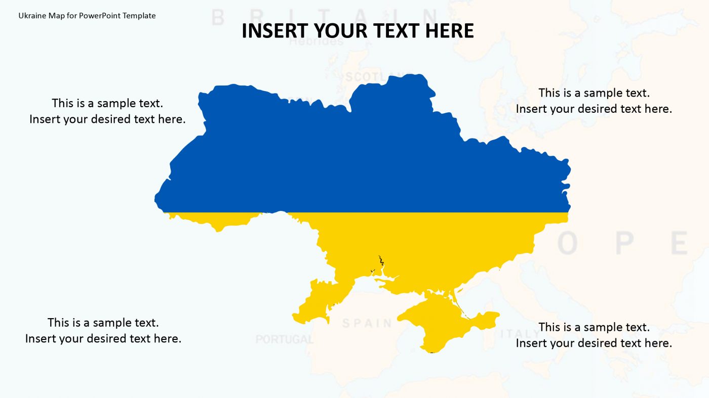 Ukraine Map for PowerPoint Template: 100% Editable PPTx