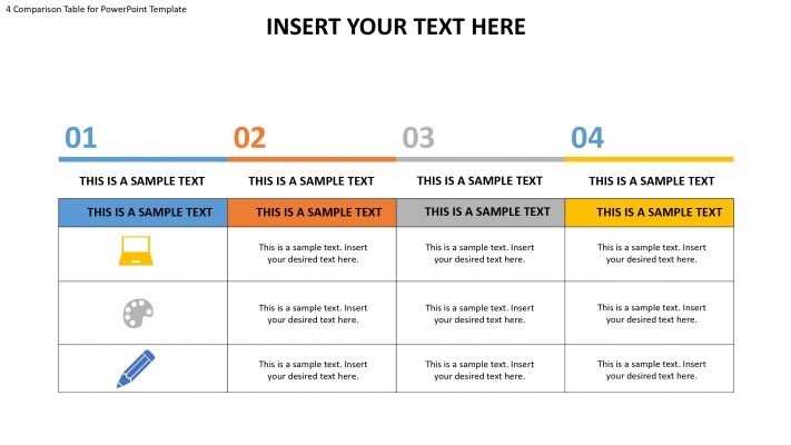 4 Comparison Table for PowerPoint Template - Slidevilla